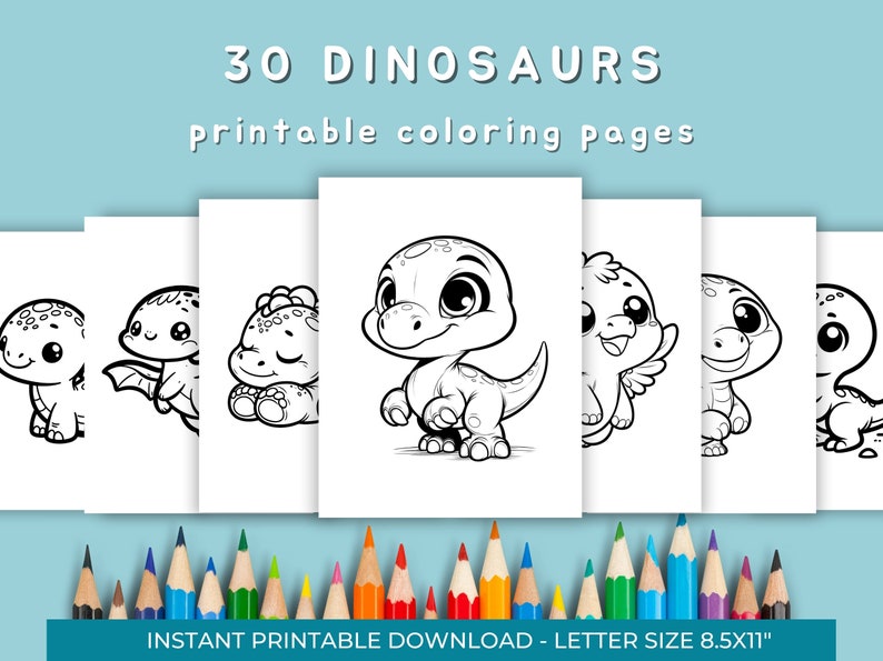 Easy Dinosaur Coloring Pages for Toddlers,30 Cute Dinosaur Printable ...