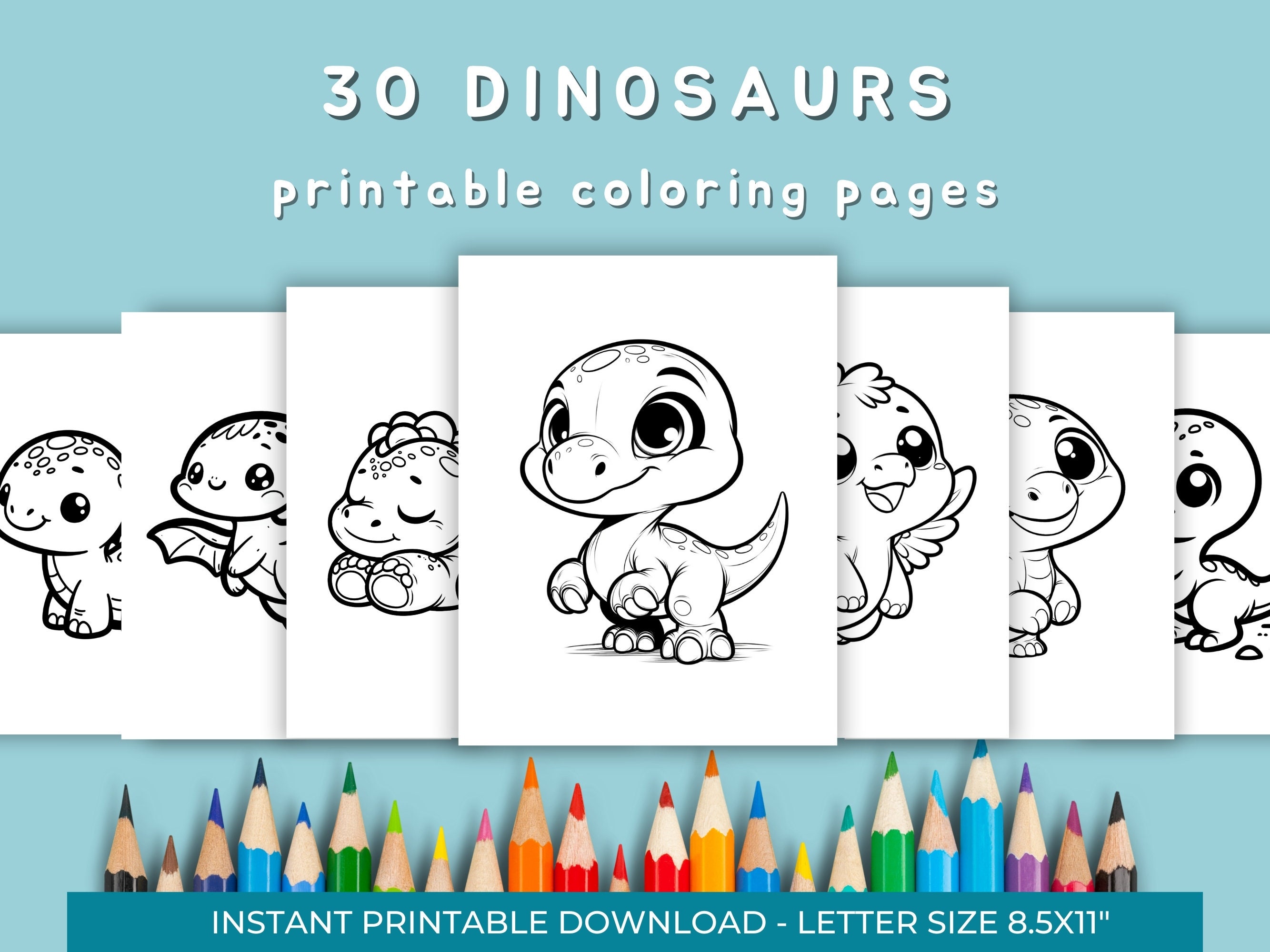 Easy Dinosaur Coloring Pages for Toddlers,30 Cute Dinosaur Printable ...