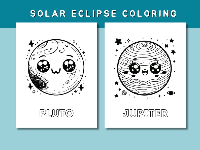 Solar Eclipse Coloring Book for Kids, Educational Planet Coloring Pages ...