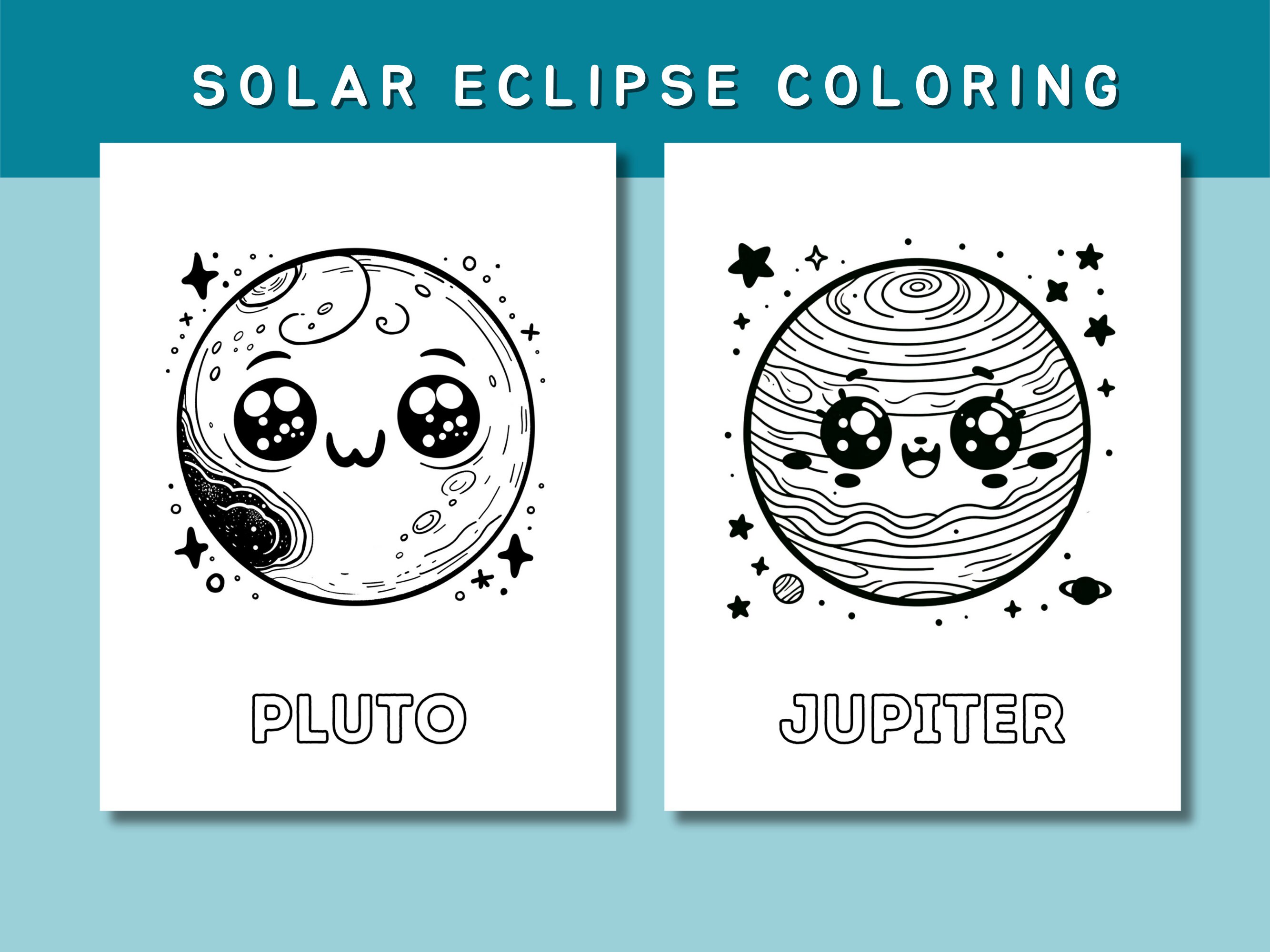 Solar Eclipse Coloring Book for Kids, Educational Planet Coloring Pages ...