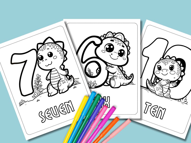 Dinosaurs Counting Coloring for Kids, Counting 1 to 10, Preschool ...