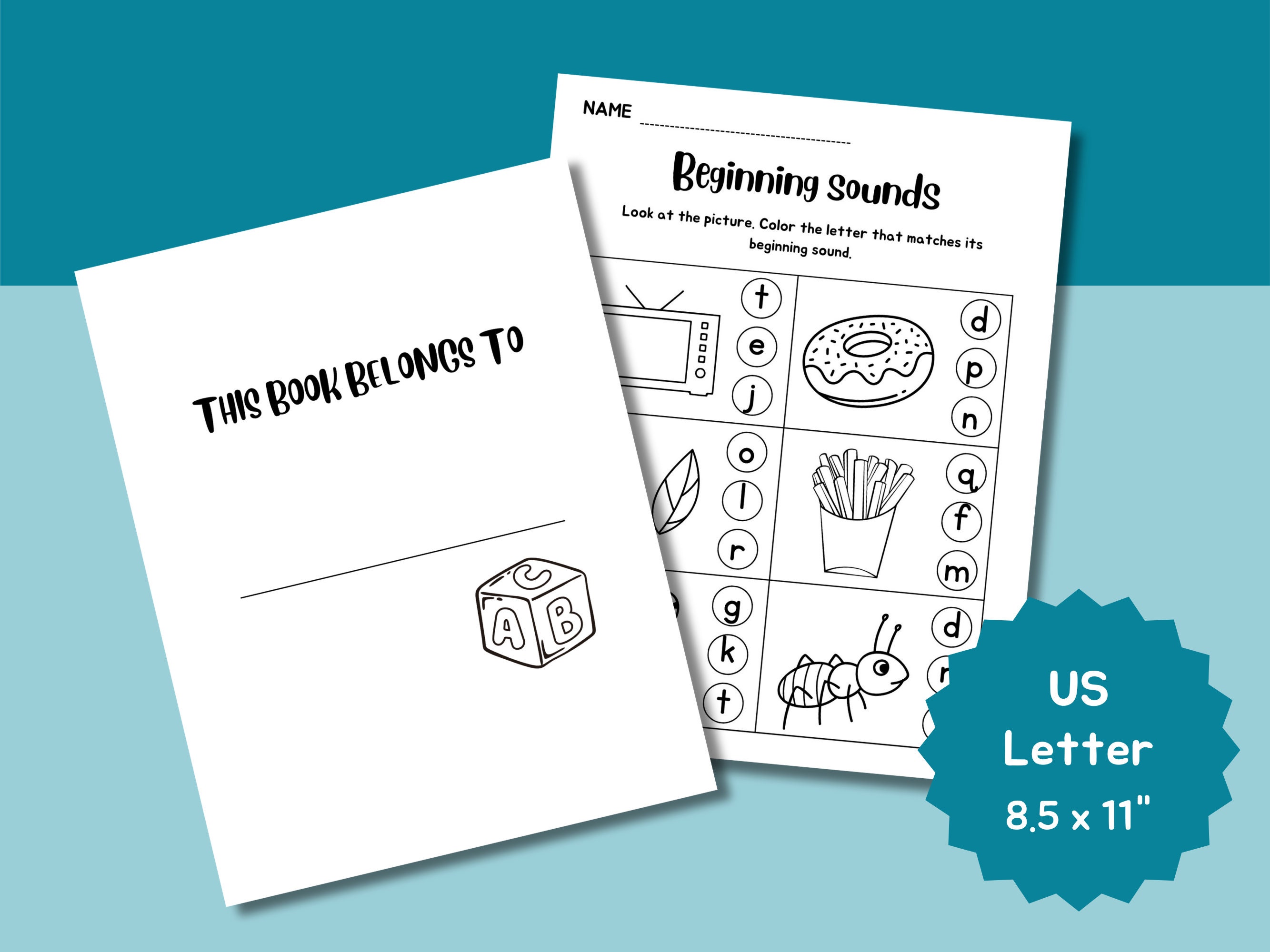 Beginning Sounds Worksheet - Digital Download, Interactive Phonics ...