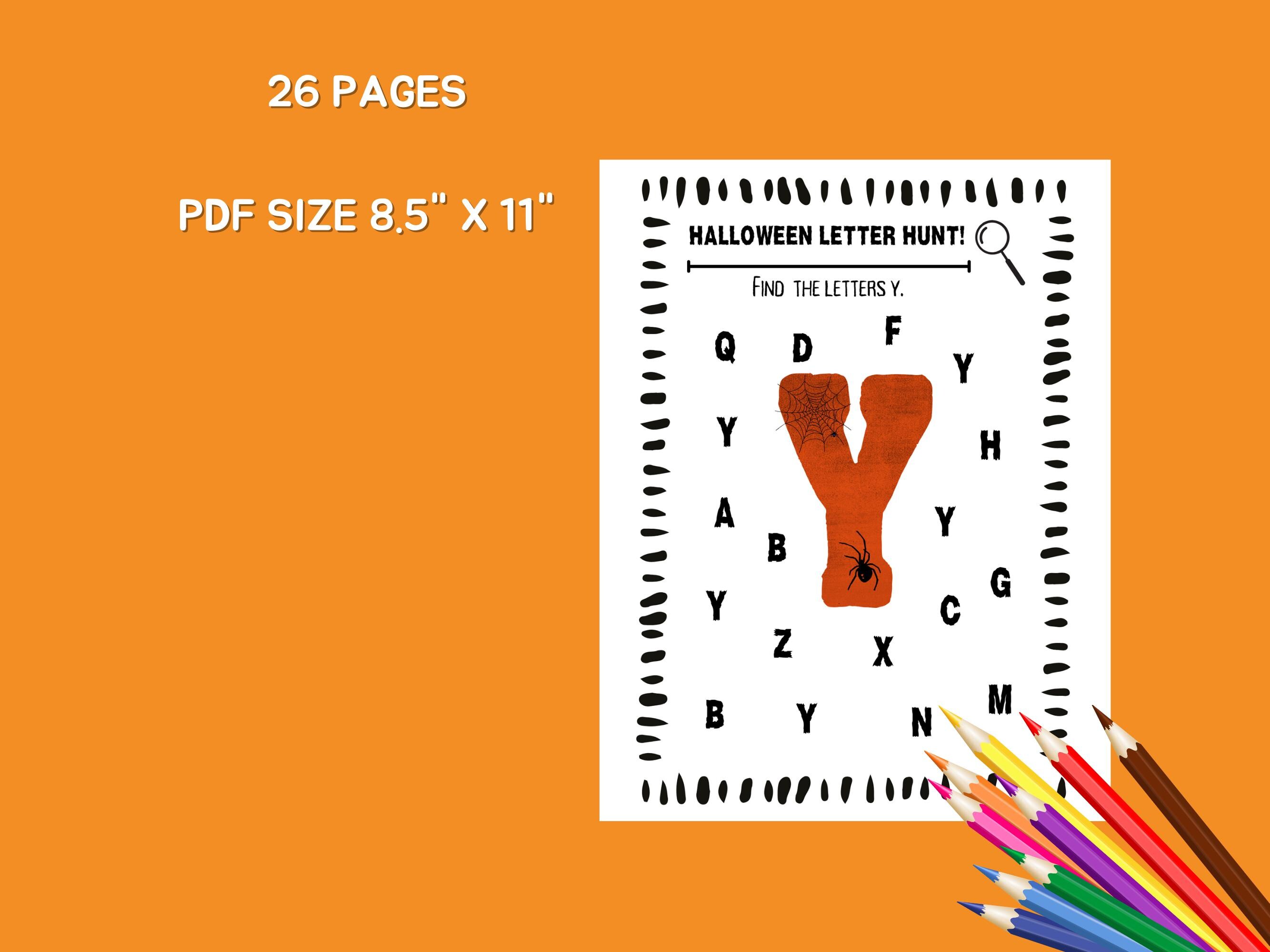 Halloween Letter Hunt: Alphabet Printable Worksheet (digital Download ...