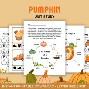 Pumpkin Unit Study, Educational Activities for Preschool, Science, Life ...