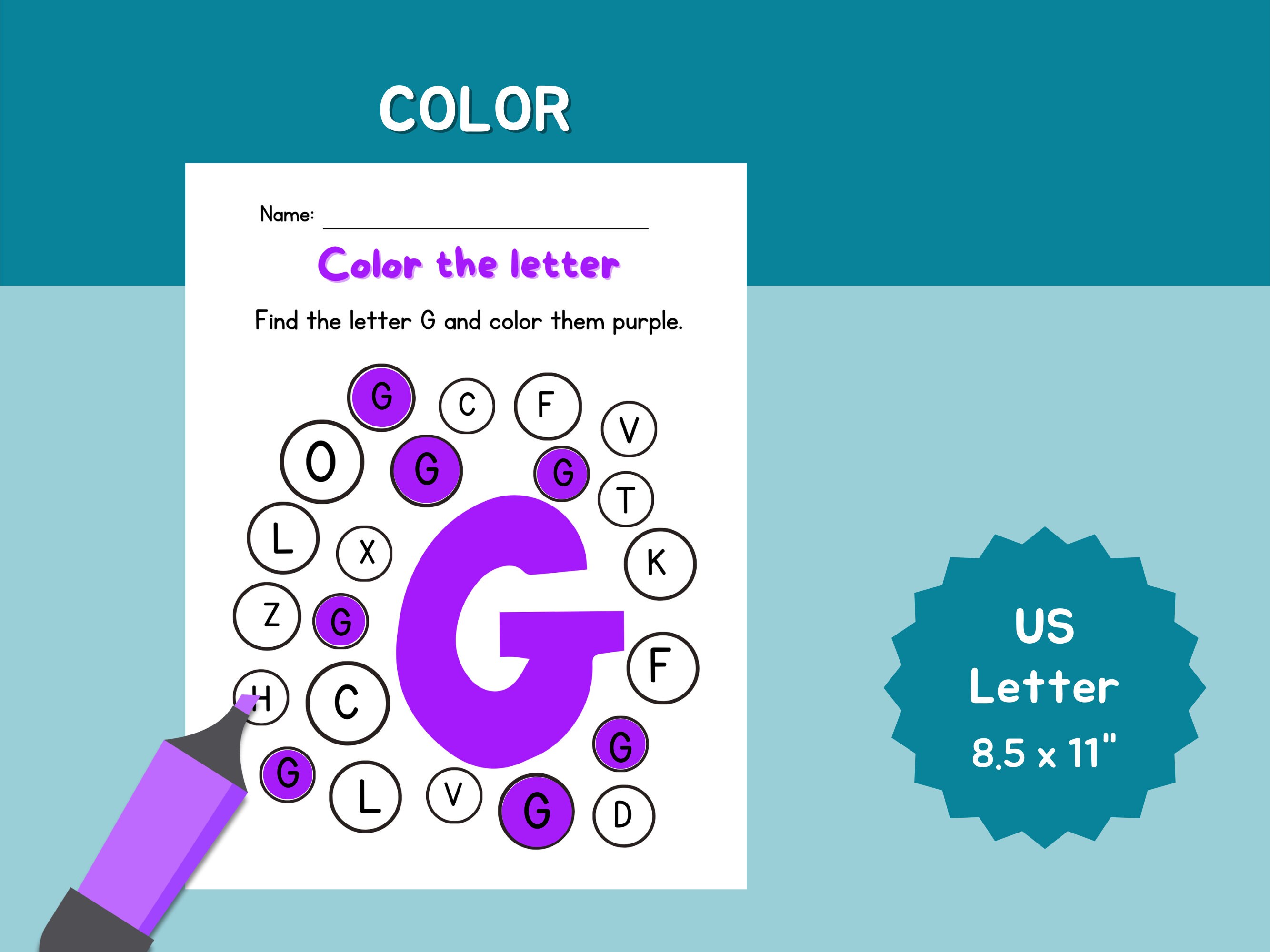 Find the Letter Worksheets - Alphabet Recognition Digital Download ...