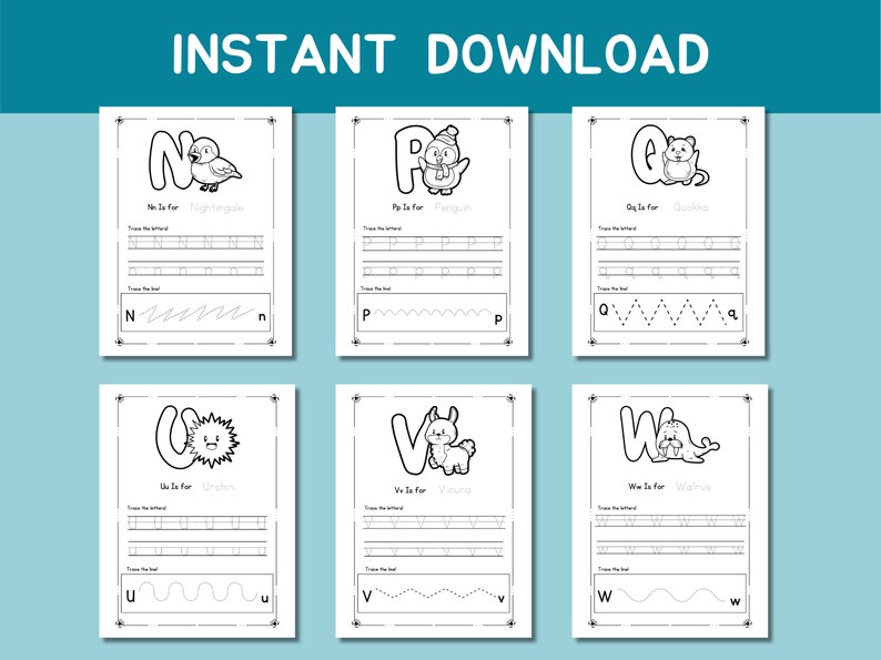 Alphabet Tracing Worksheets for Kids, Fun and Educational Alphabet ...