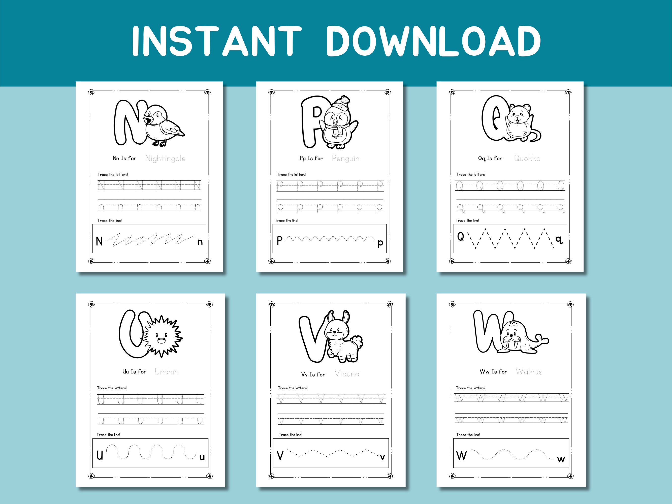 Alphabet Tracing Worksheets for Kids, Fun and Educational Alphabet ...
