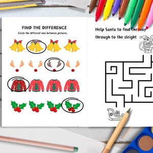 Christmas Activity Book for Kids, Printable Busy Book,holiday Fun Game ...
