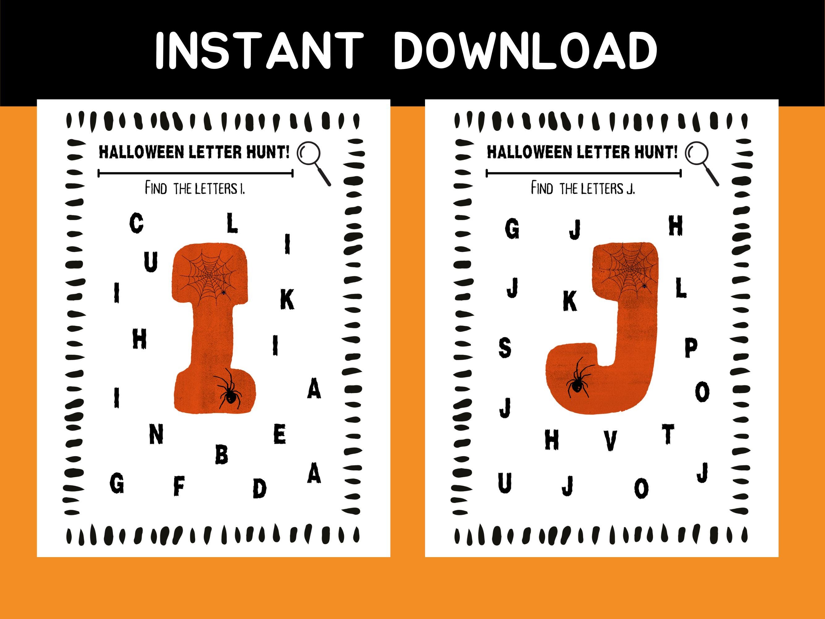 Halloween Letter Hunt: Alphabet Printable Worksheet (digital Download ...