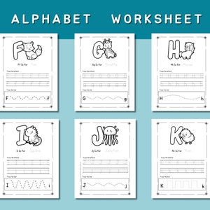 Alphabet Tracing Worksheets for Kids, Fun and Educational Alphabet ...