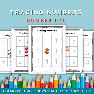 Prek 1-10 Number Tracing Worksheet, Handwriting Practice Worksheets ...