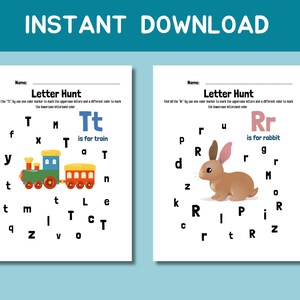 Letter Hunt Worksheet,find Alphabet ABC Printable, A-Z Preschool ...