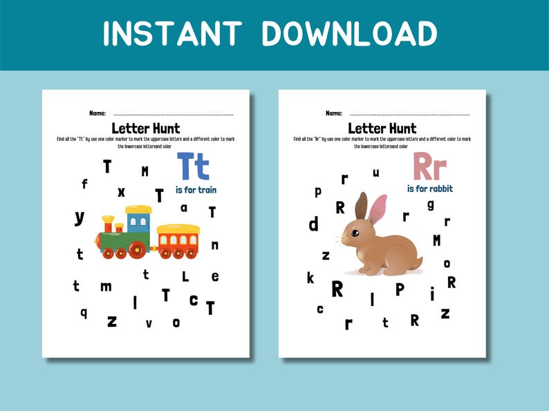 Letter Hunt Worksheet,find Alphabet ABC Printable, A-Z Preschool ...