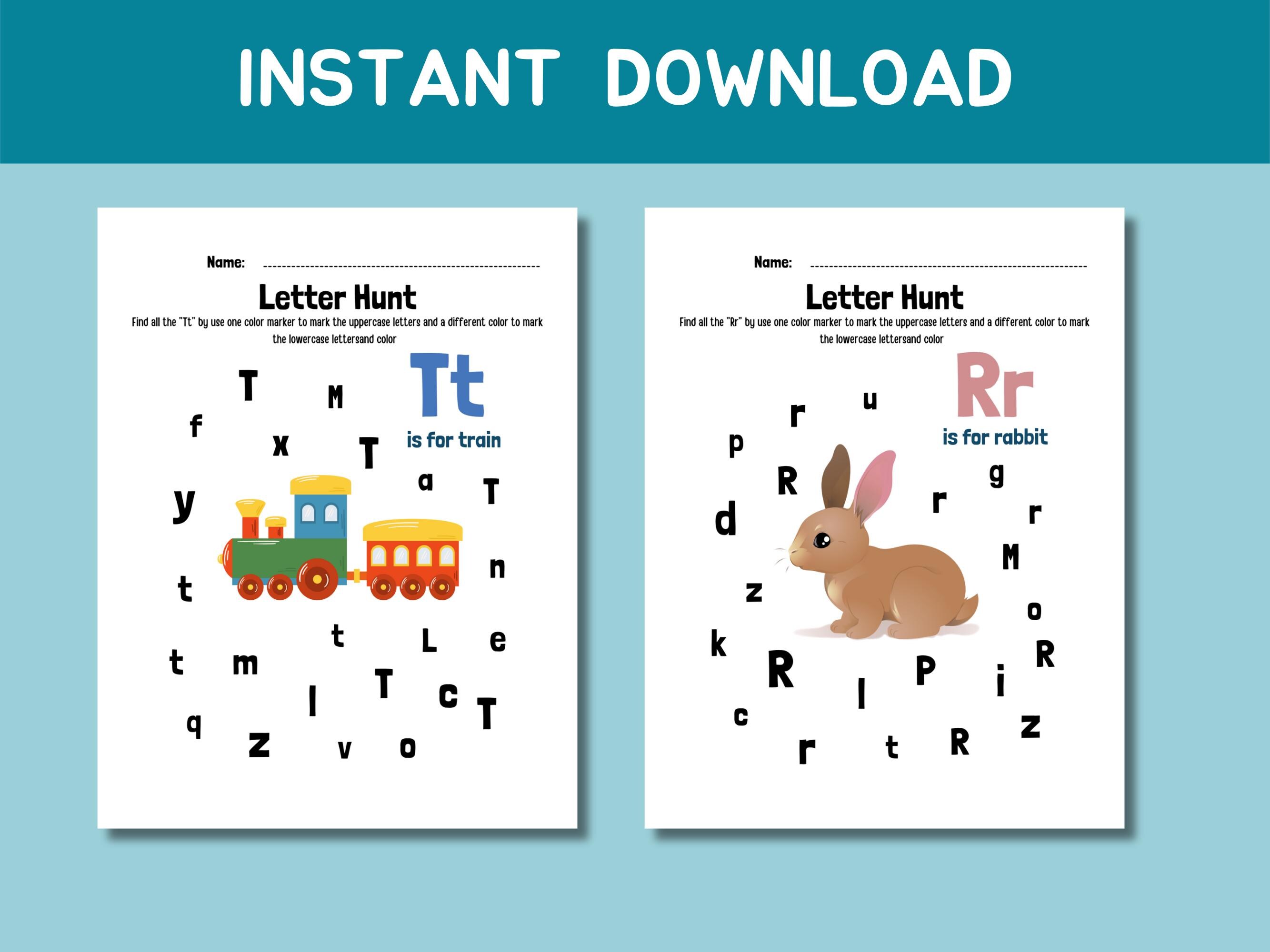 Letter Hunt Worksheet,find Alphabet ABC Printable, A-Z Preschool ...