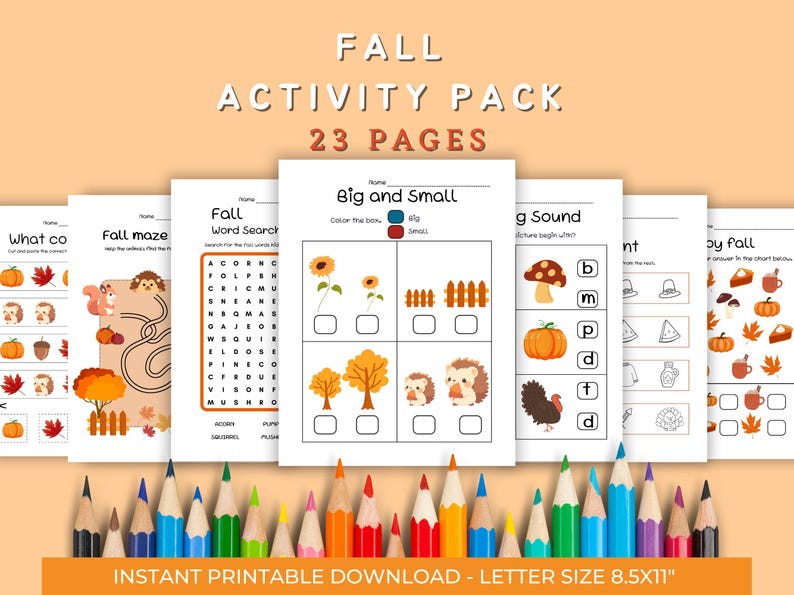 Fall Activity for Kids, Homeschool Learning, Toddler Activity, Toddler ...