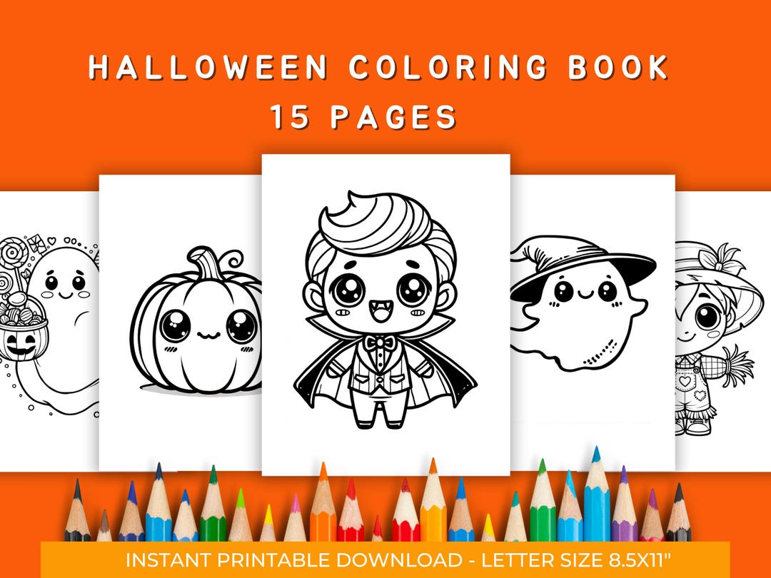 Halloween Coloring Page, Spooky Fun Season, Instant Download, Kids ...