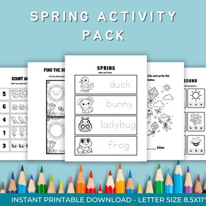 Spring Activity Pack for Kids,crafts and Educational Worksheets ...