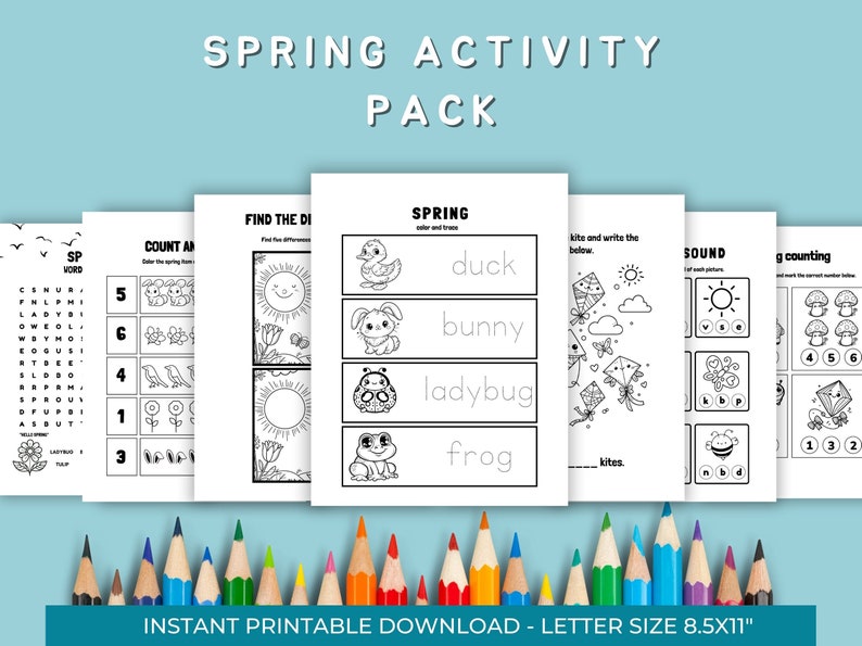 Spring Activity Pack for Kids,crafts and Educational Worksheets ...