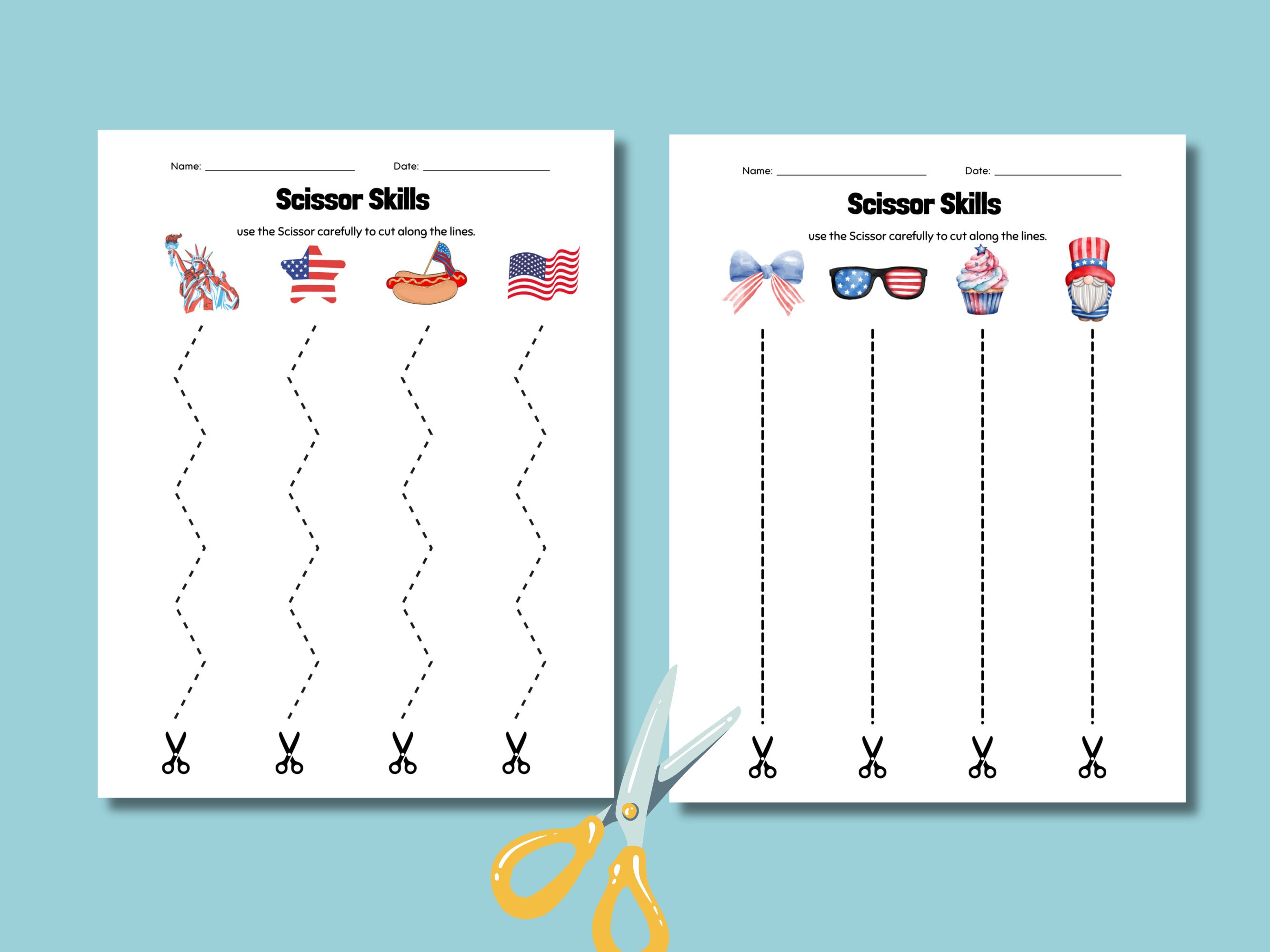 Patriotic Activity Pack, Worksheets for Toddler,4th of July Preschool ...