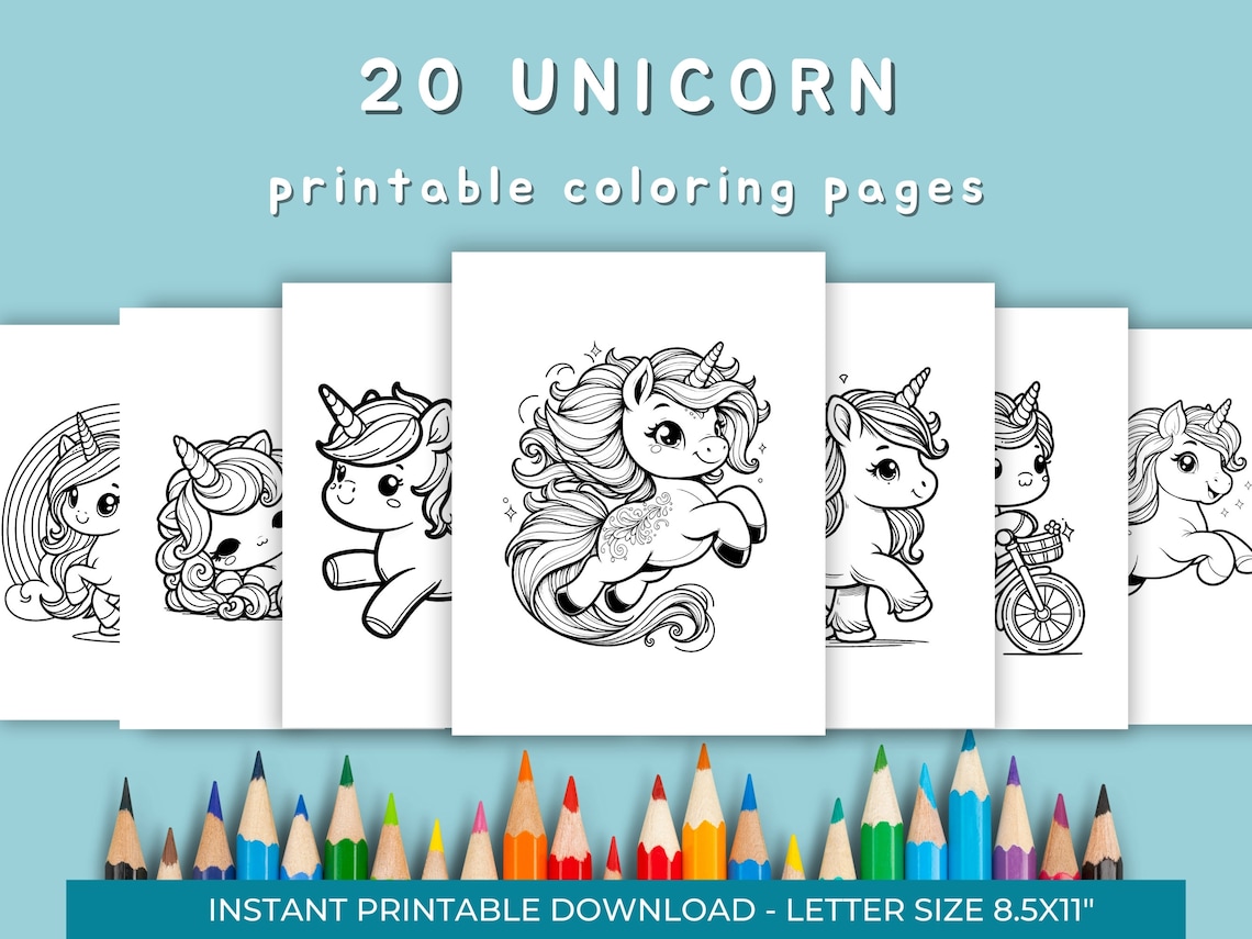 20 Cute Unicorn Coloring Pages for Kids, Fun Activity for Girls ...