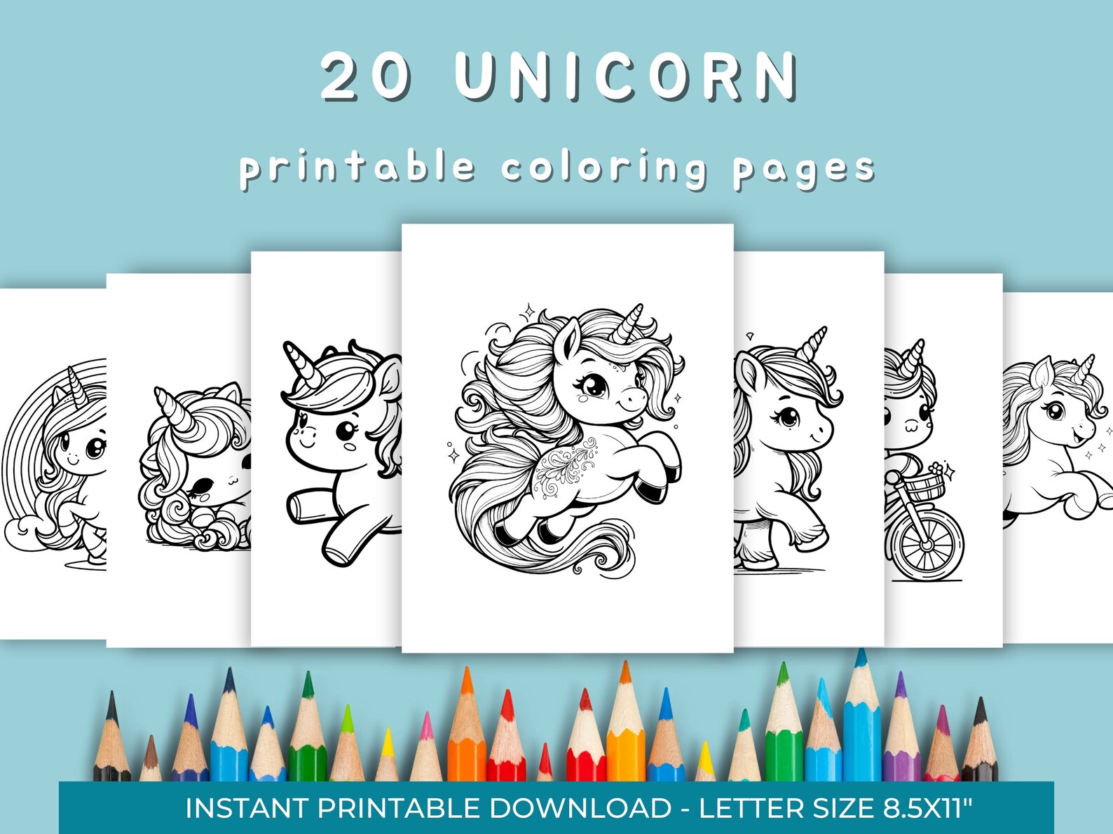 20 Cute Unicorn Coloring Pages for Kids, Fun Activity for Girls ...