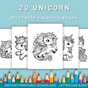 20 Cute Unicorn Coloring Pages for Kids, Fun Activity for Girls ...