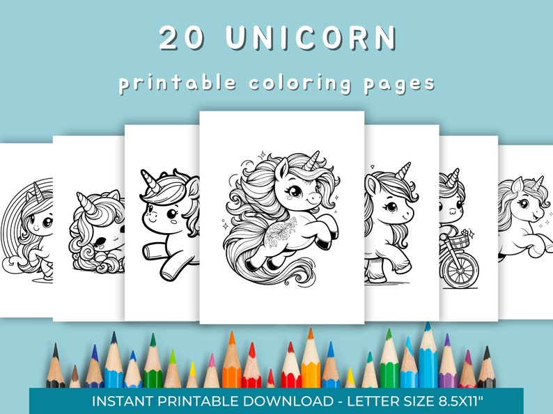 20 Cute Unicorn Coloring Pages for Kids, Fun Activity for Girls ...