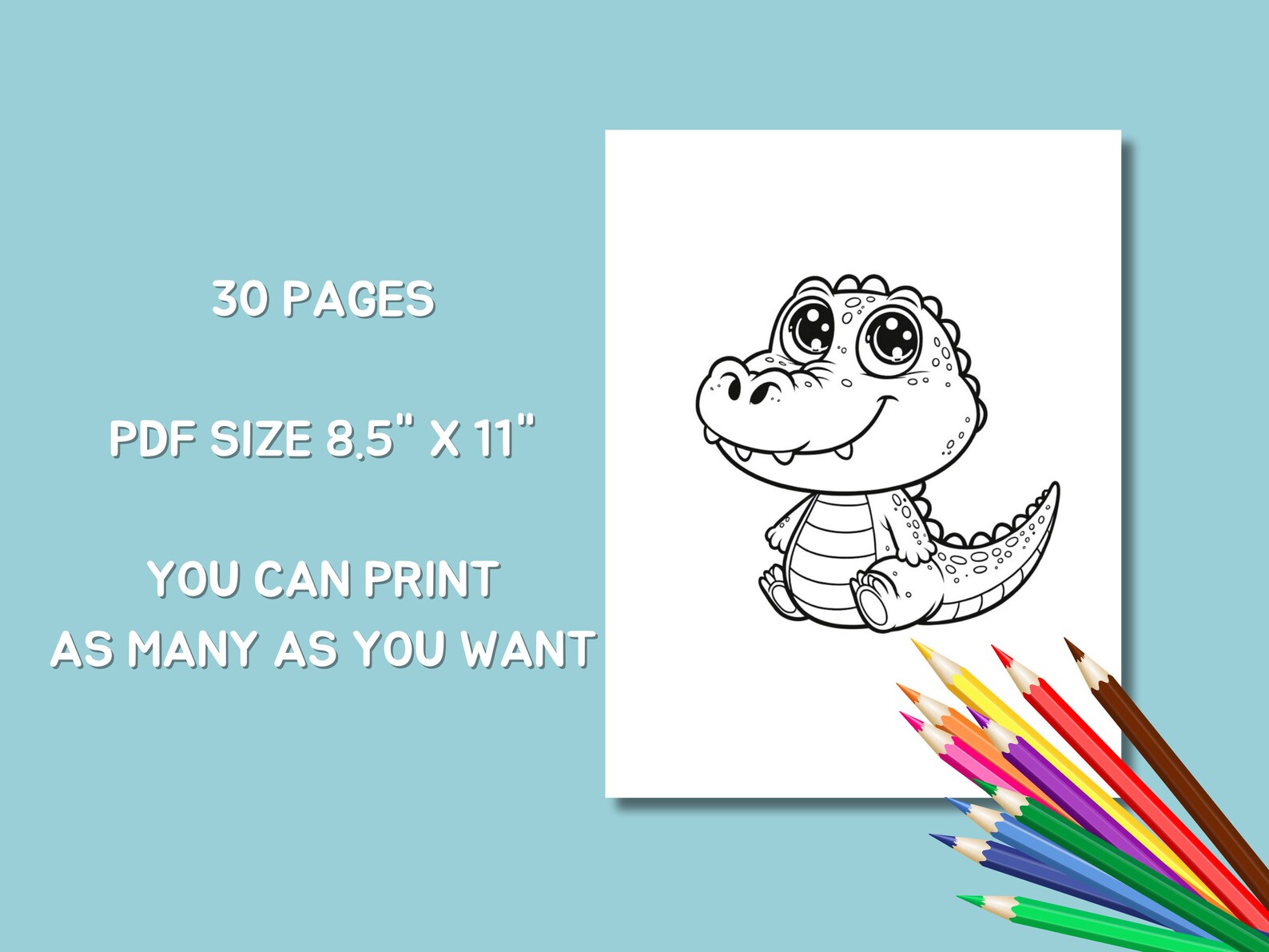 30 Animal Coloring Pages for Kids - Fun & Educational Digital Download ...