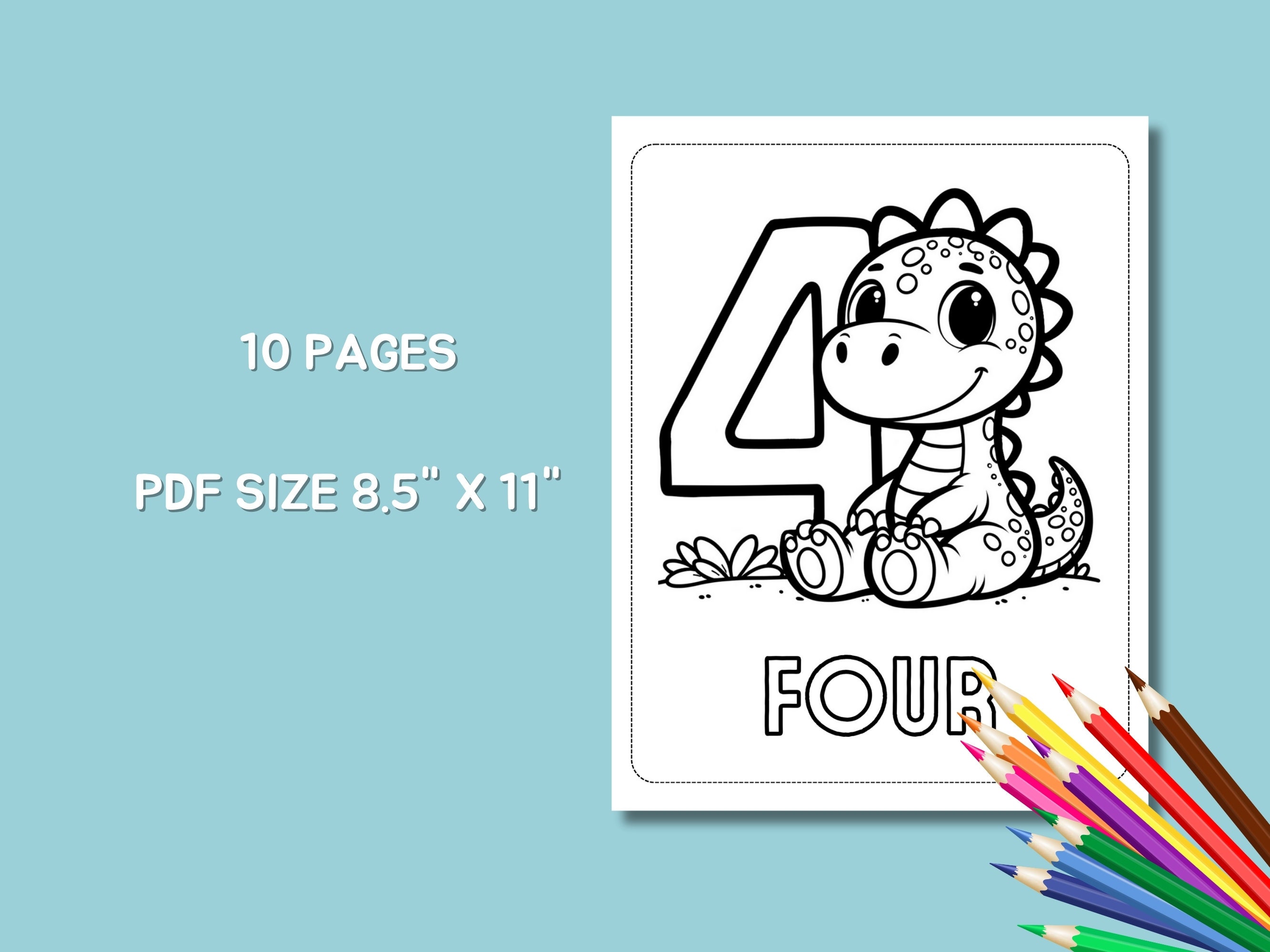 Dinosaurs Counting Coloring for Kids, Counting 1 to 10, Preschool ...