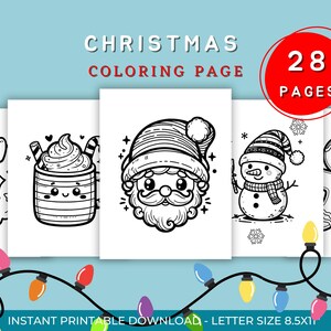 Christmas Coloring Page for Kids, Kids Coloring Practice,28 Printable ...