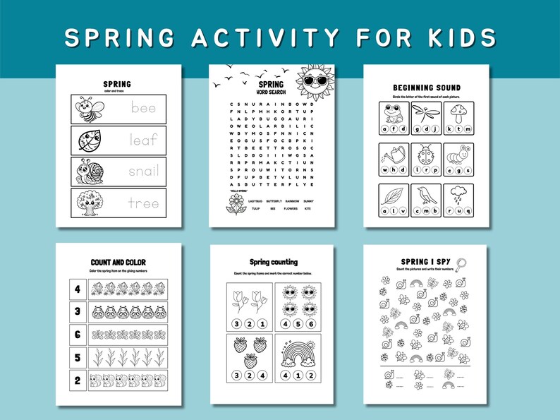 Spring Activity Pack for Kids,crafts and Educational Worksheets ...