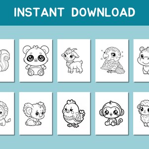 30 Animal Coloring Pages for Kids - Fun & Educational Digital Download ...
