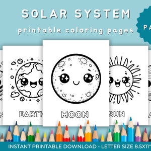 Solar Eclipse Coloring Book for Kids, Educational Planet Coloring Pages ...