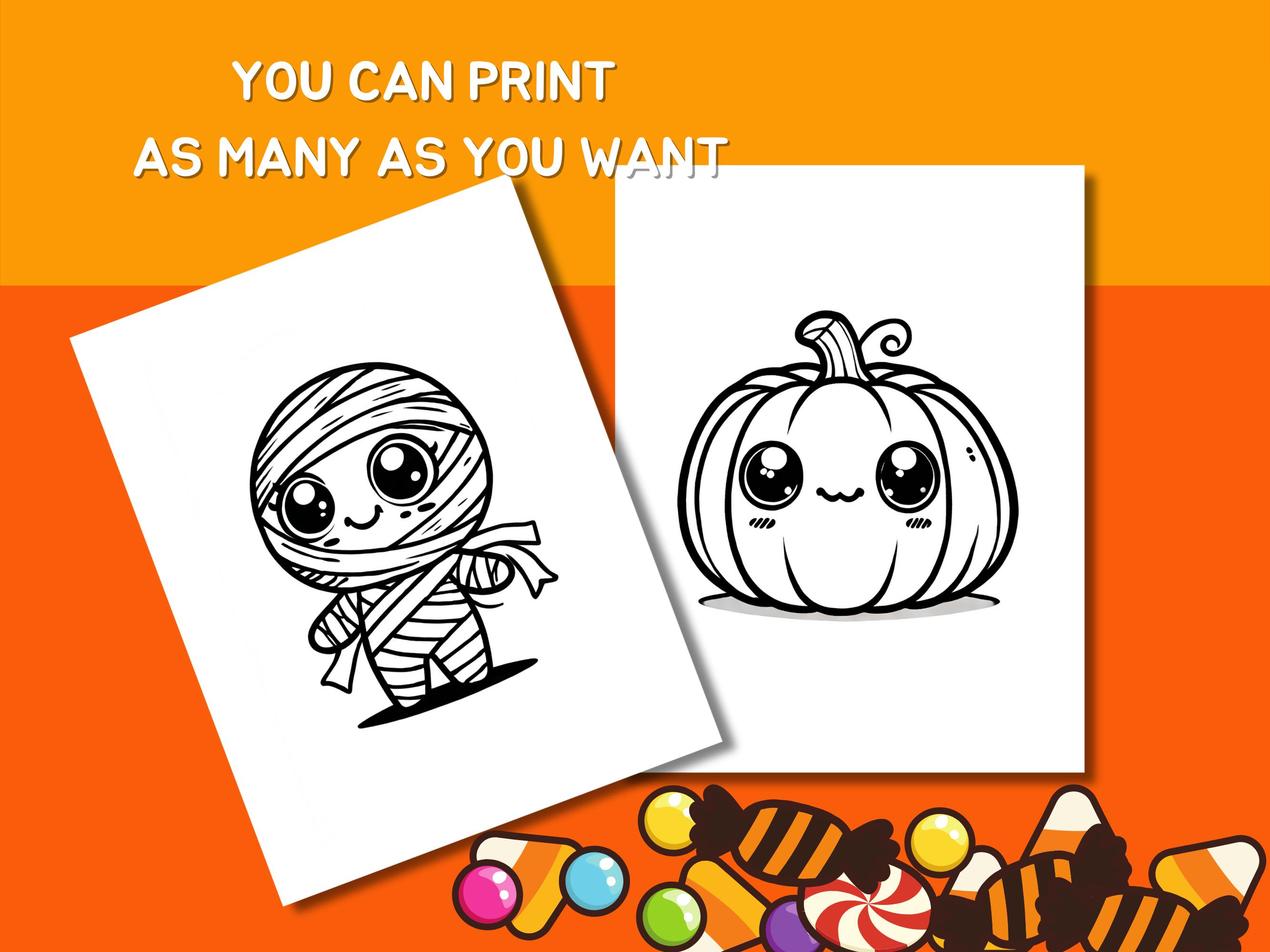 Halloween Coloring Page, Spooky Fun Season, Instant Download, Kids ...