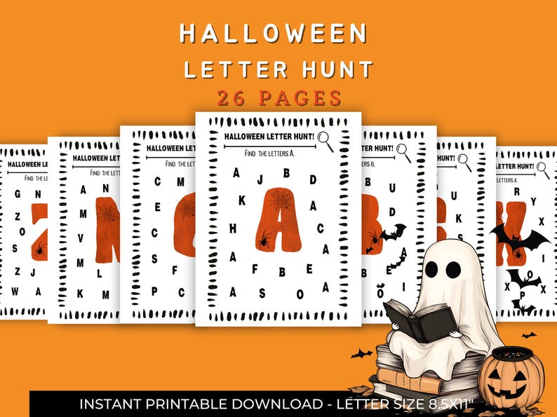 Halloween Letter Hunt: Alphabet Printable Worksheet (digital Download ...