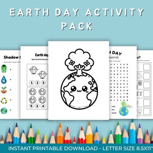 Earth Day Activity Pack,printable Coloring Pages and Educational Games ...
