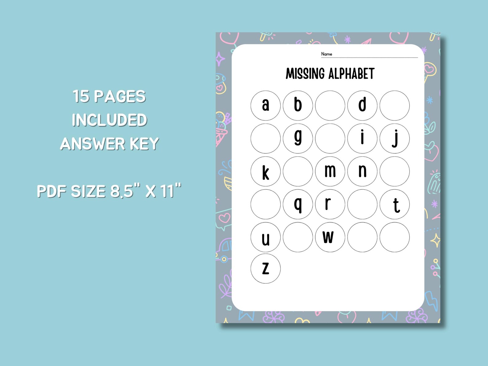 Printable Alphabet Worksheets, Alphabet Recognition, Digital Download ...