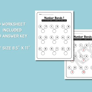 Number Bonds Math Worksheets, Numbers 1 to 10, First Grade, Homeschool ...