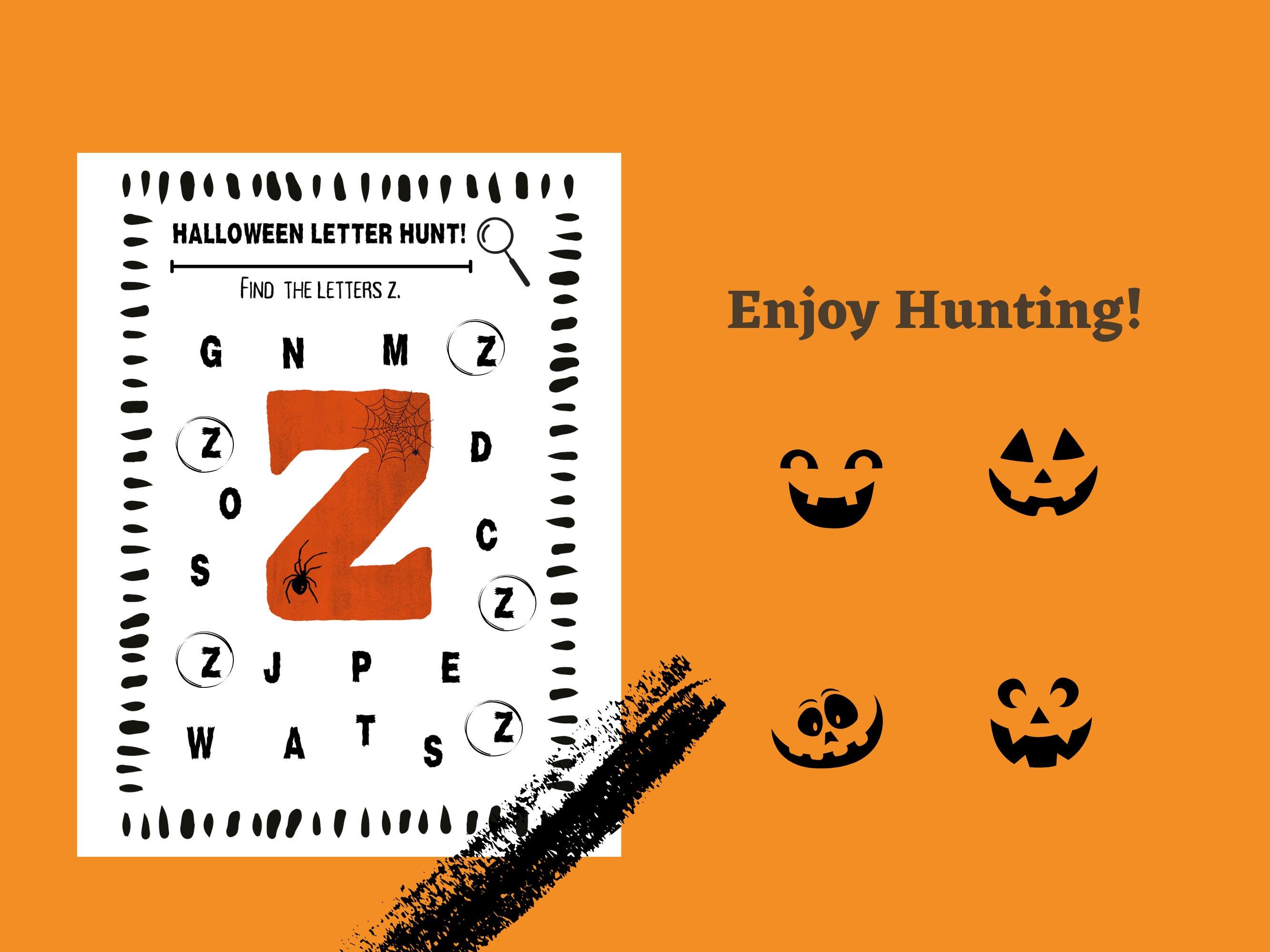 Halloween Letter Hunt: Alphabet Printable Worksheet (digital Download ...