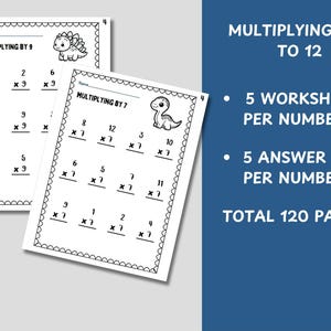 Multiplication Worksheet Practice , Multiplication Facts 1 to 12, Math ...