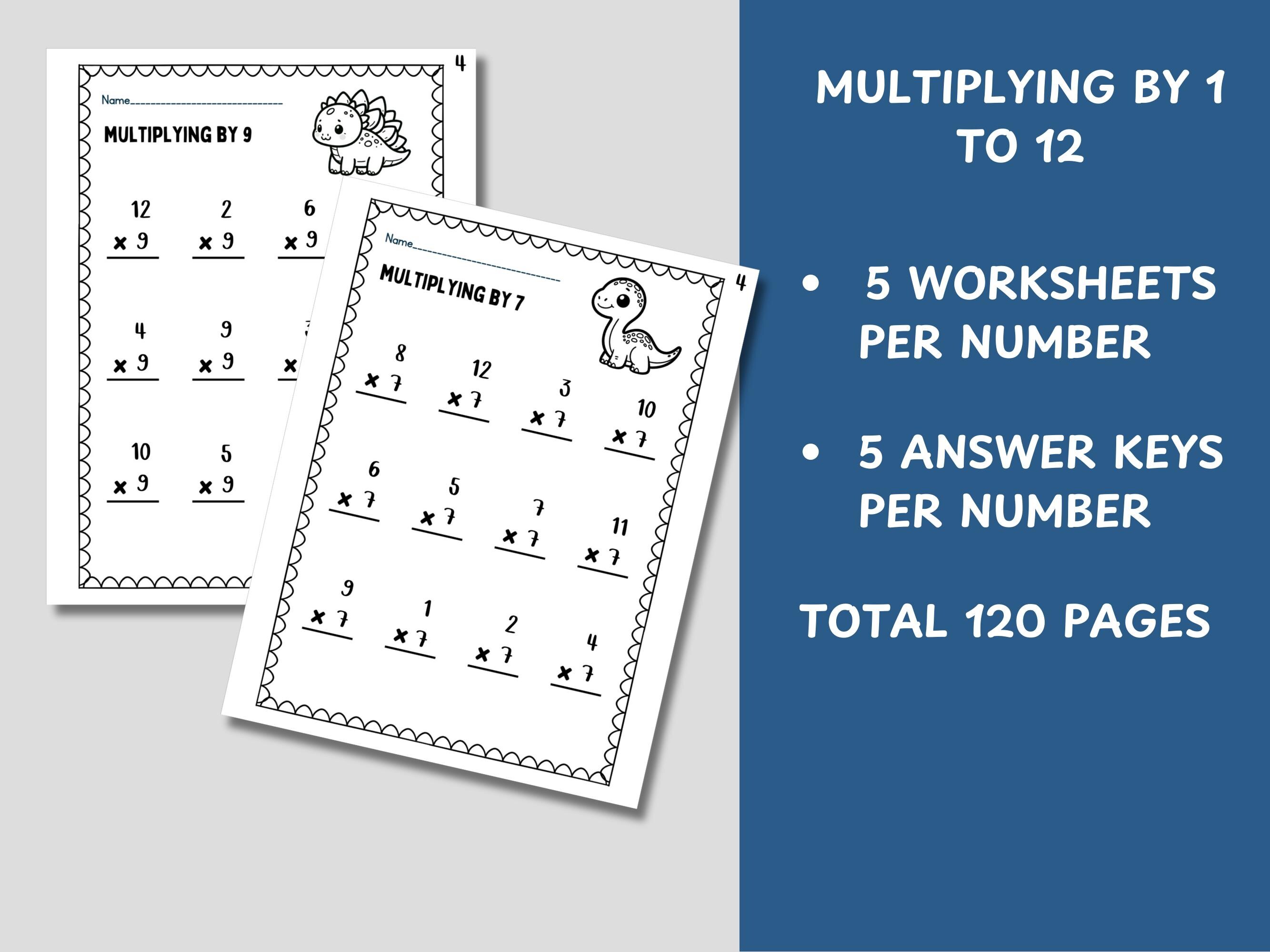 Multiplication Worksheet Practice , Multiplication Facts 1 to 12, Math ...