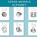 Ocean Animal Alphabet Coloring Page for Kids, Preschool Worksheet ...