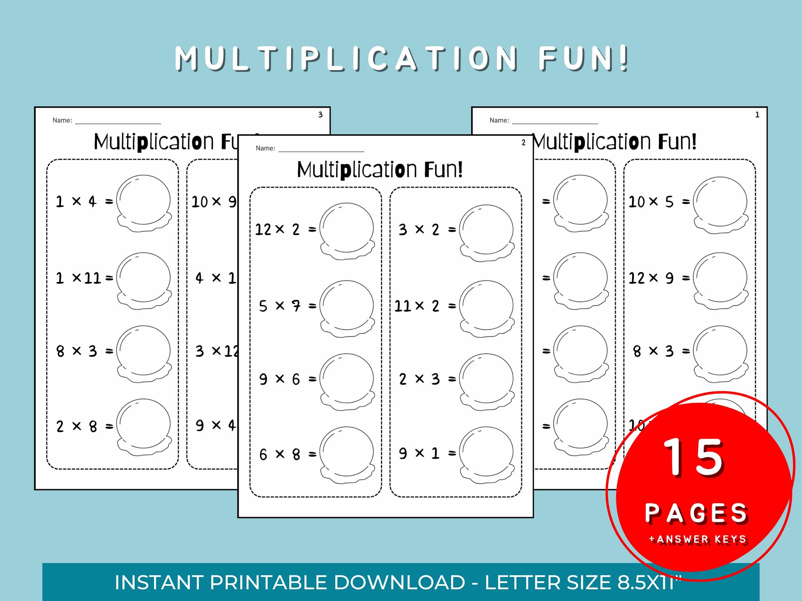 Multiplication Worksheet , Fun Ice Cream Math Activity, Homeschool ...