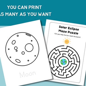 Solar Eclipse System Worksheet for Kids, Total Solar Eclipse 2024 ...