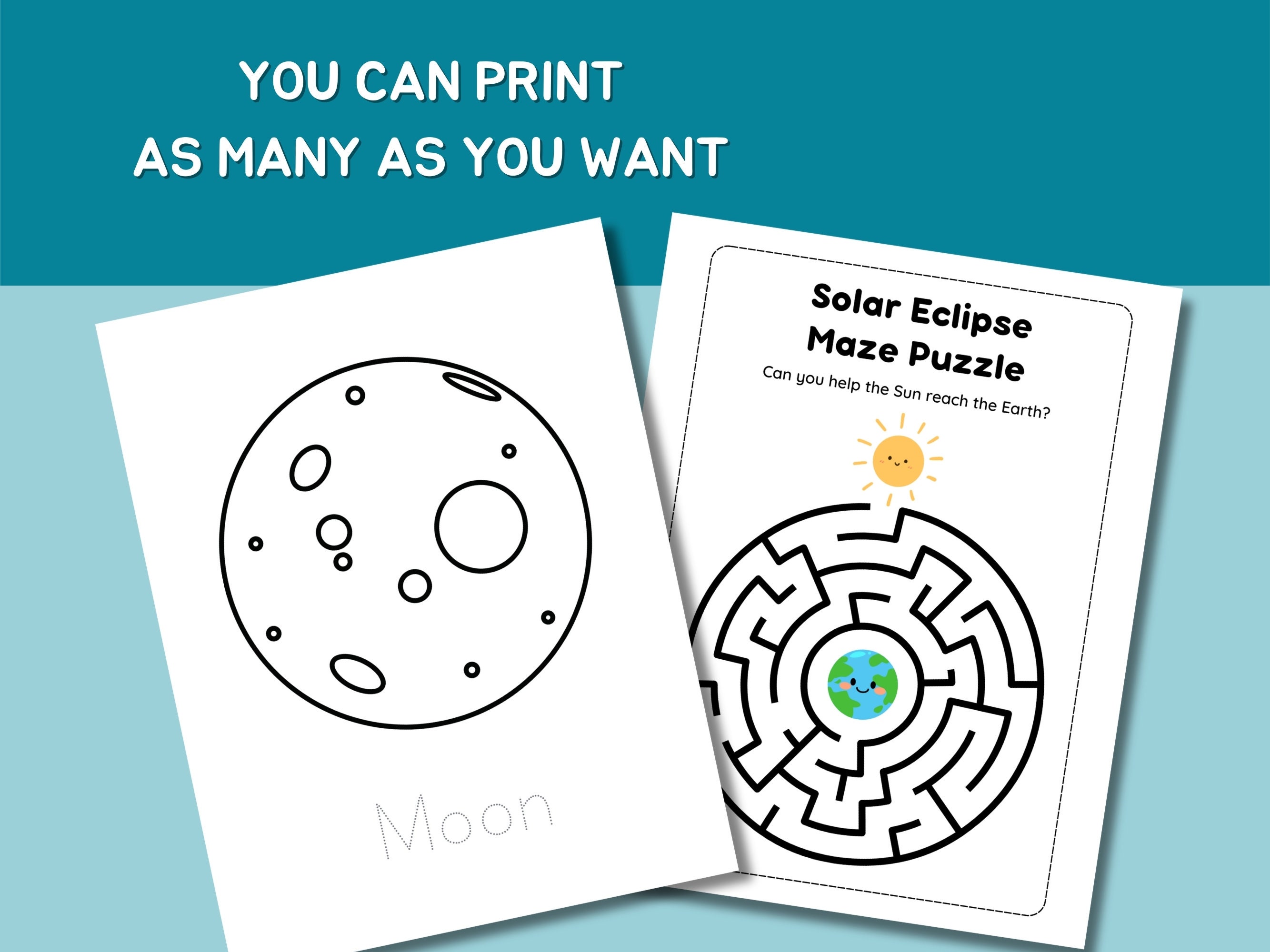 Solar Eclipse System Worksheet for Kids, Total Solar Eclipse 2024 ...