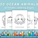 Ocean Animal Alphabet Coloring Page for Kids, Preschool Worksheet ...