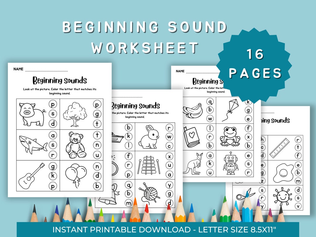 Beginning Sounds Worksheet - Digital Download, Interactive Phonics ...
