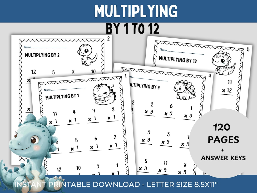Multiplication Worksheet Practice , Multiplication Facts 1 to 12, Math ...