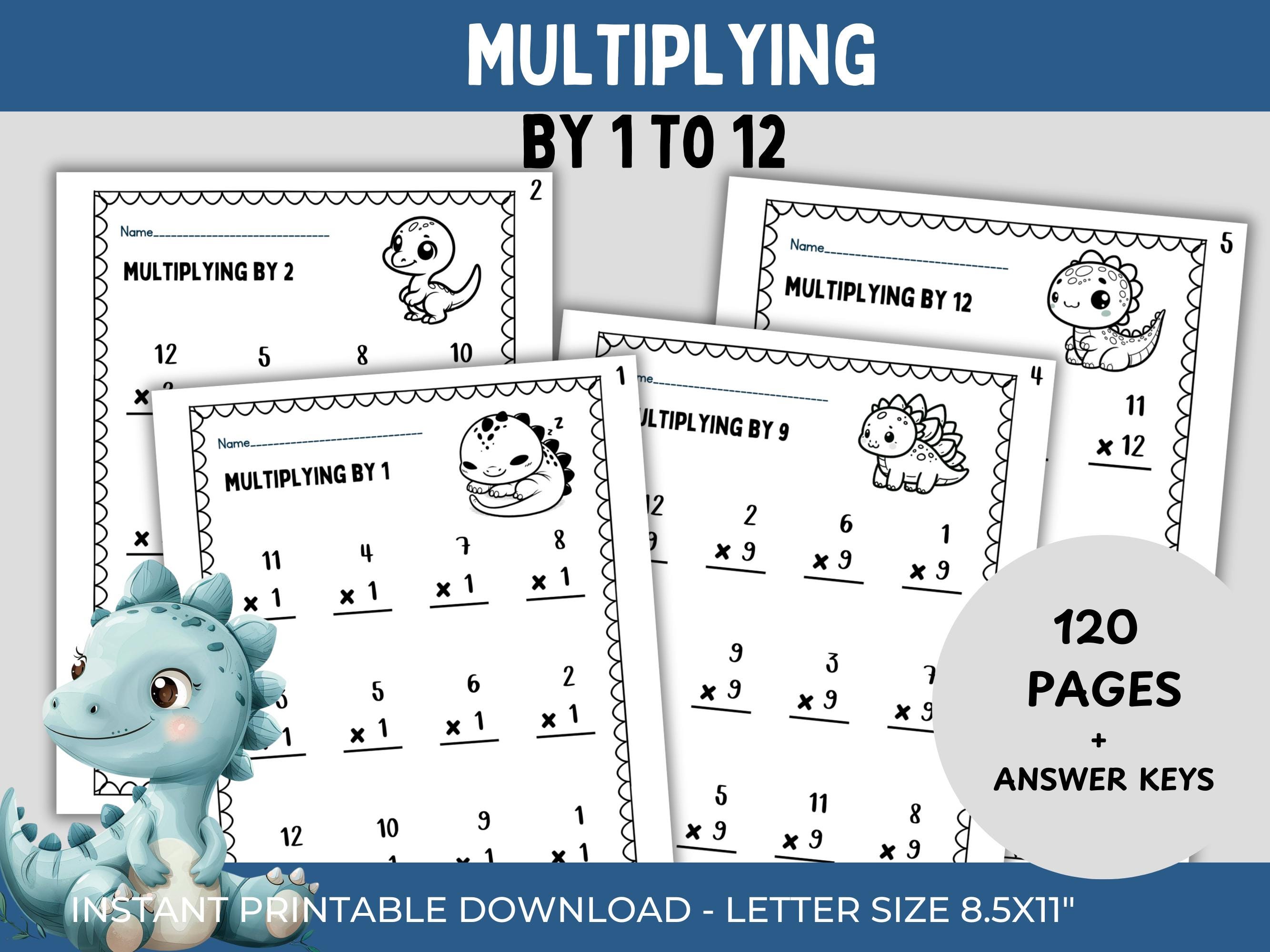 Multiplication Worksheet Practice , Multiplication Facts 1 to 12, Math ...