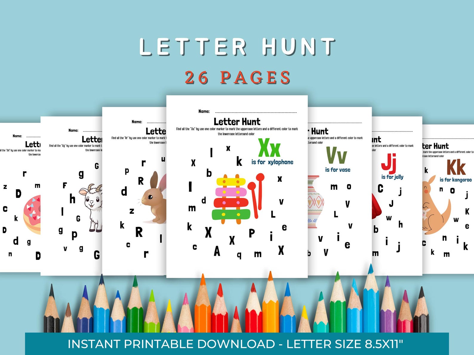 Letter Hunt Worksheet,find Alphabet ABC Printable, A-Z Preschool ...
